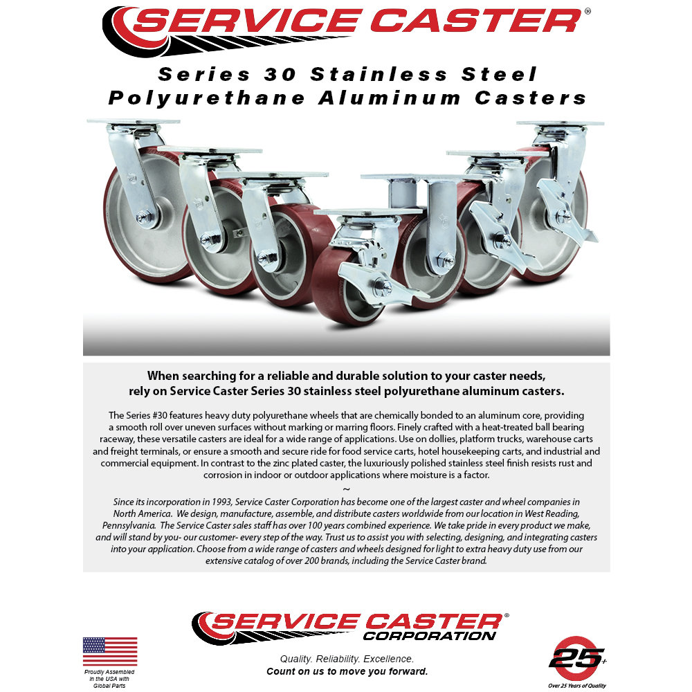 Service Caster Poly on Aluminum Caster | Wayfair