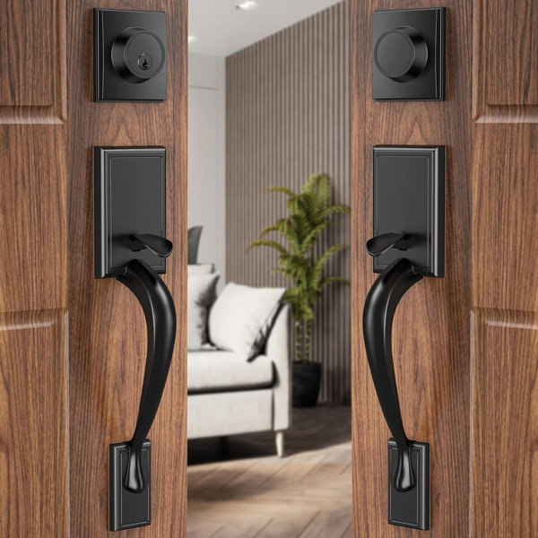Brightify Double Front Door Lock Set,Matte Black Large Entry Door ...