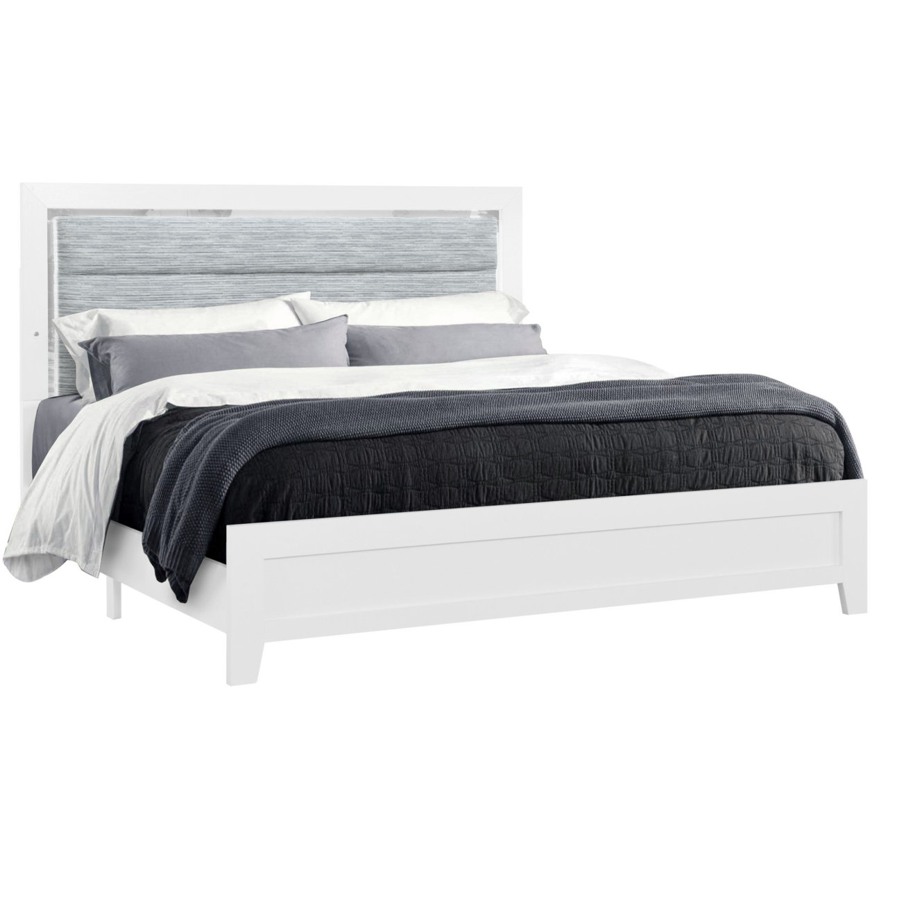 Ivy Bronx OMODA WHITE BED WITH LED | Wayfair