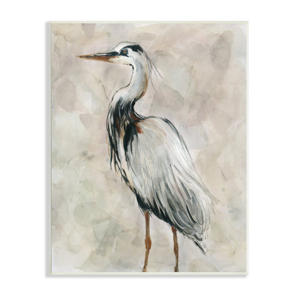 Stupell Industries " Crane Bird Portrait Looking Left Neutral " by ...