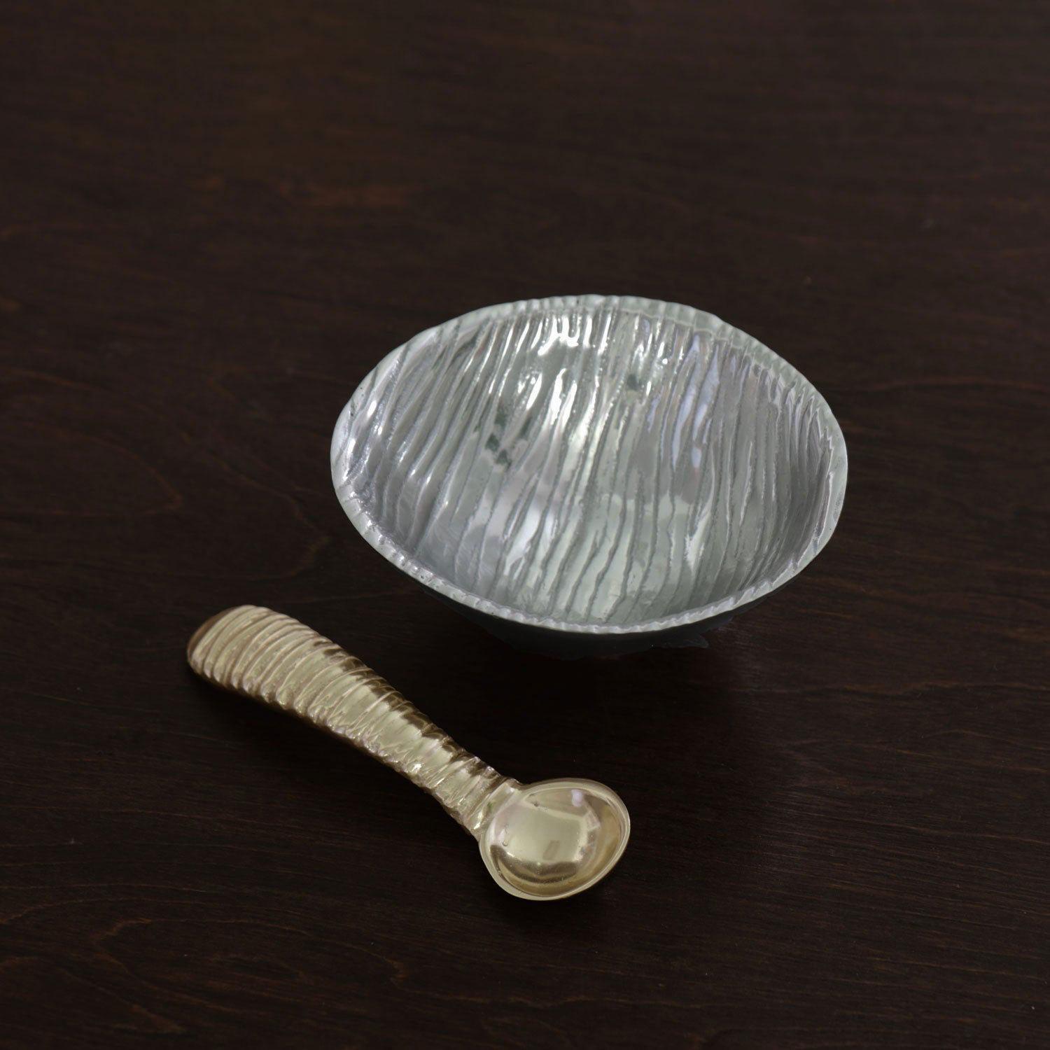 Beatriz Ball GIFTABLES Ripples Small Gunmetal Bowl With Gold Spoon ...