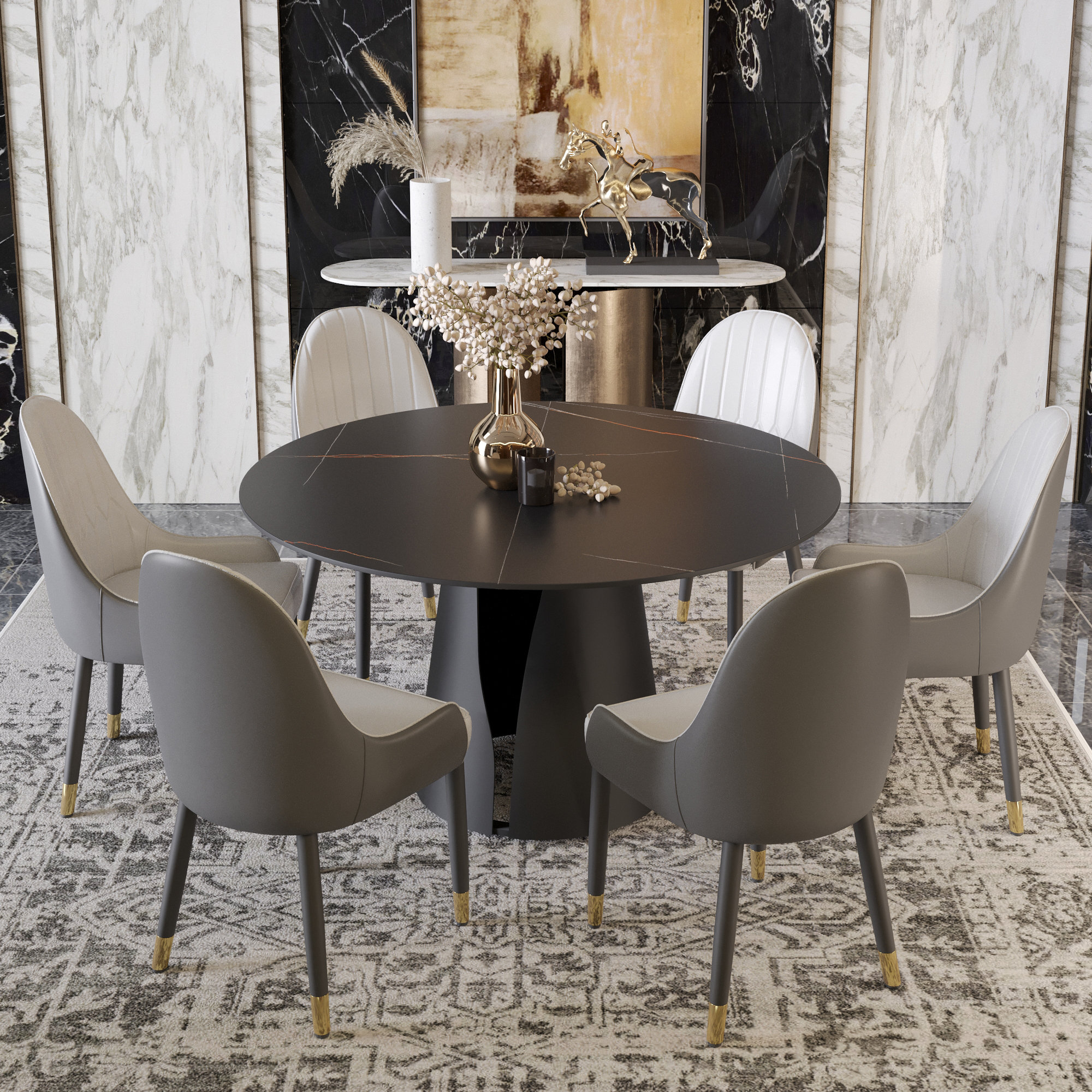 Orren Ellis Allina 59.05'' L x 59.05'' W Dining Set - Wayfair Canada