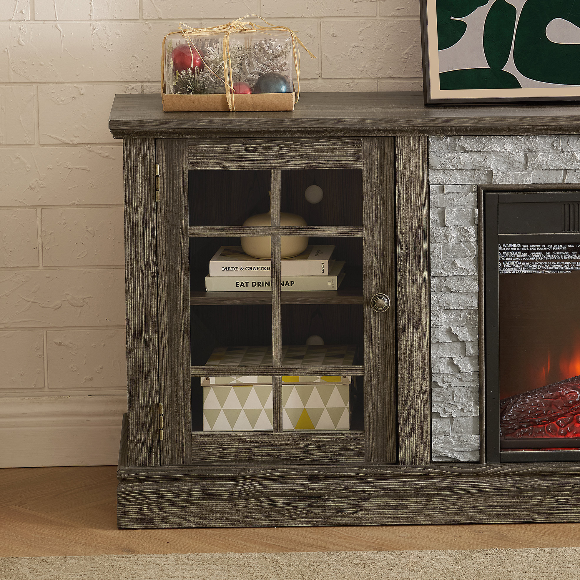 Red Barrel Studio® TV Stand With Electric Fireplace, Media Console ...