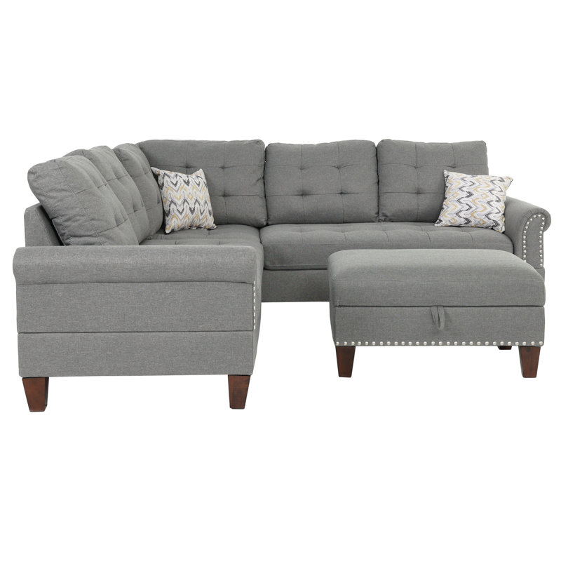 Winston Porter Ruybal 3 - Piece Upholstered Sectional & Reviews | Wayfair