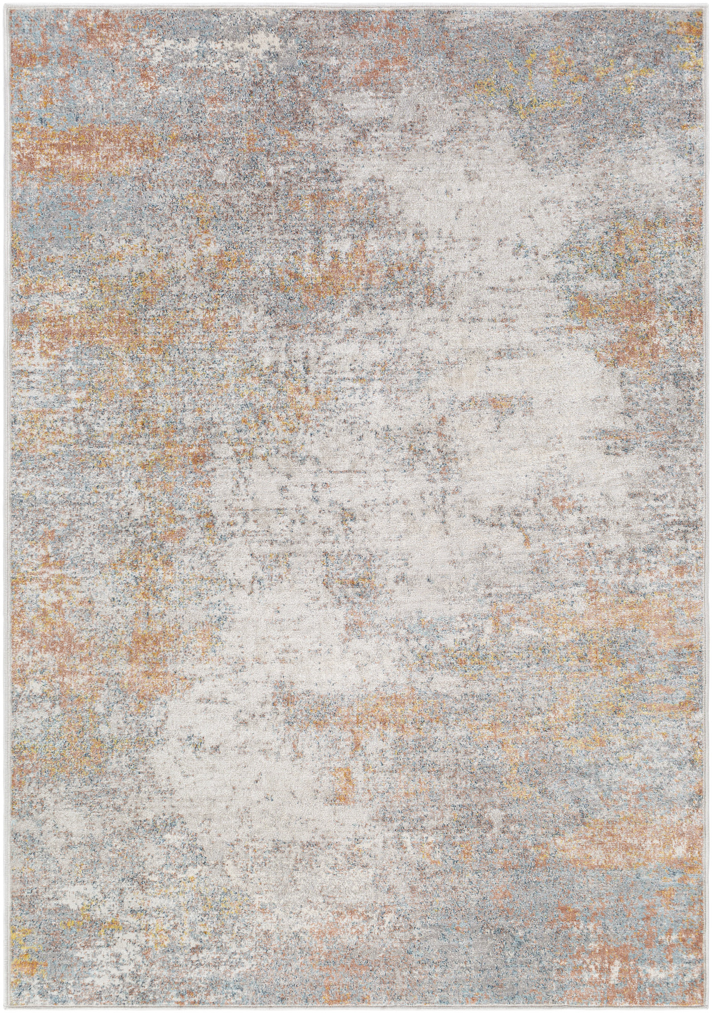 17 Stories Abstract Gray/Rust Area Rug | Wayfair