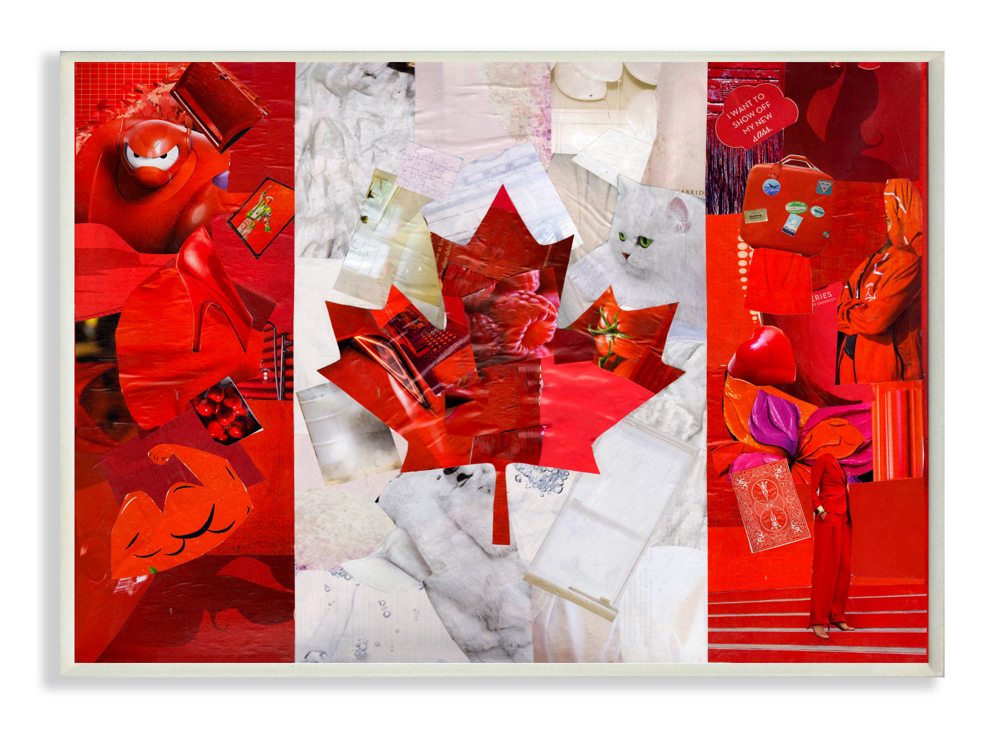 Stupell Industries 'Canadian Flag with Graphic Images Stretched ...
