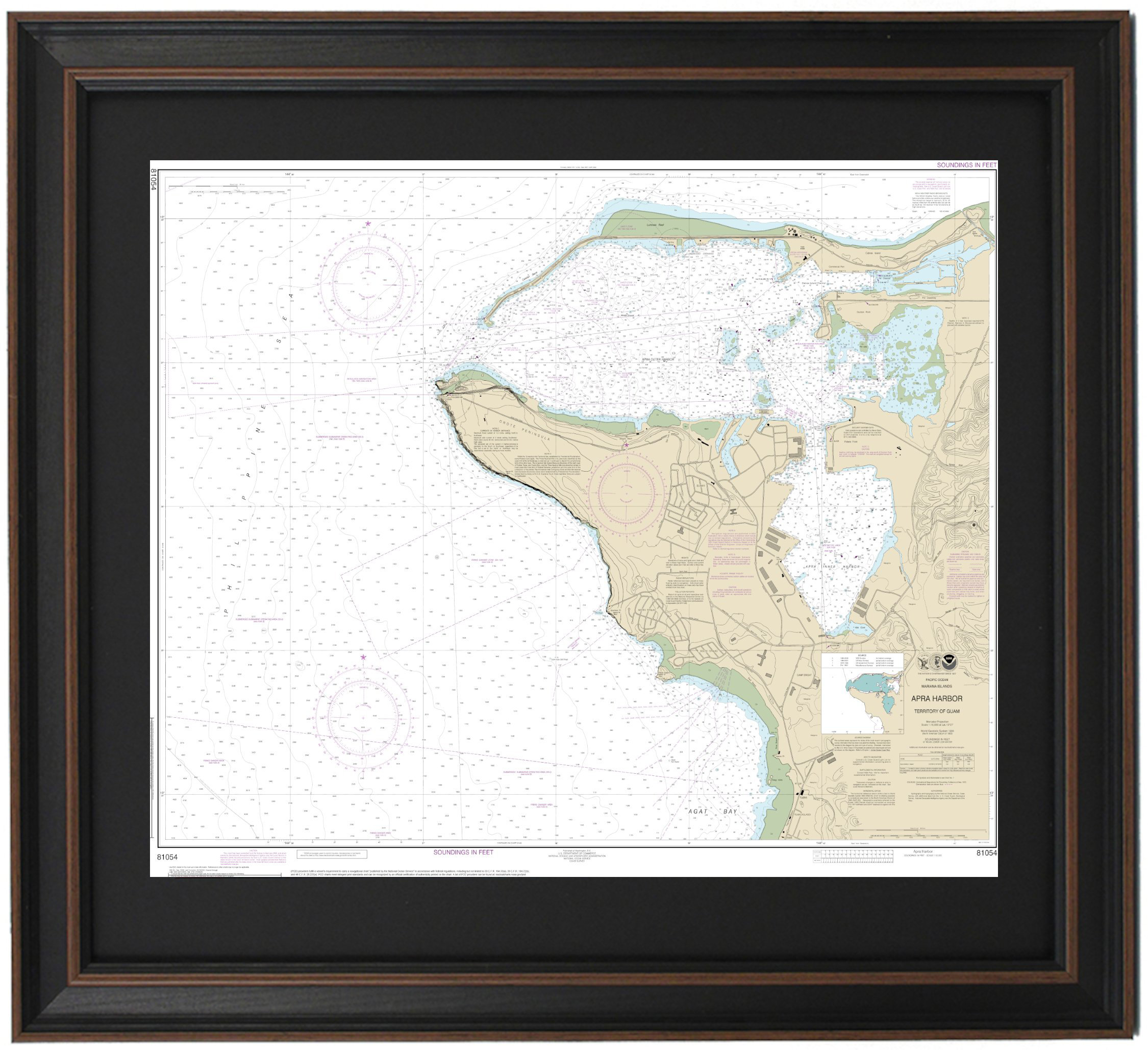 Longshore Tides Apra Harbor, Guam | Nautical Chart | Framed Print | Wayfair