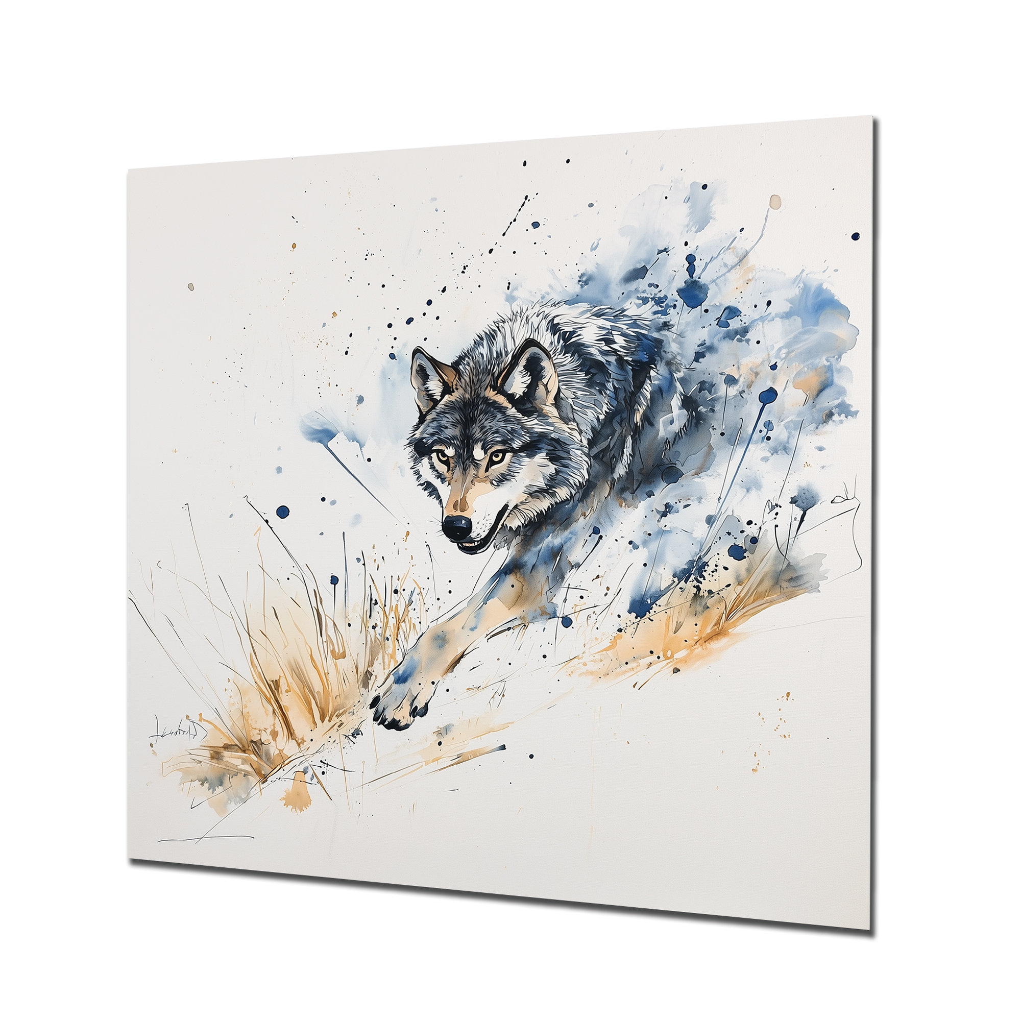 Latitude Run® Wolf Running In The Forest II - Animals Metal Wall Art ...
