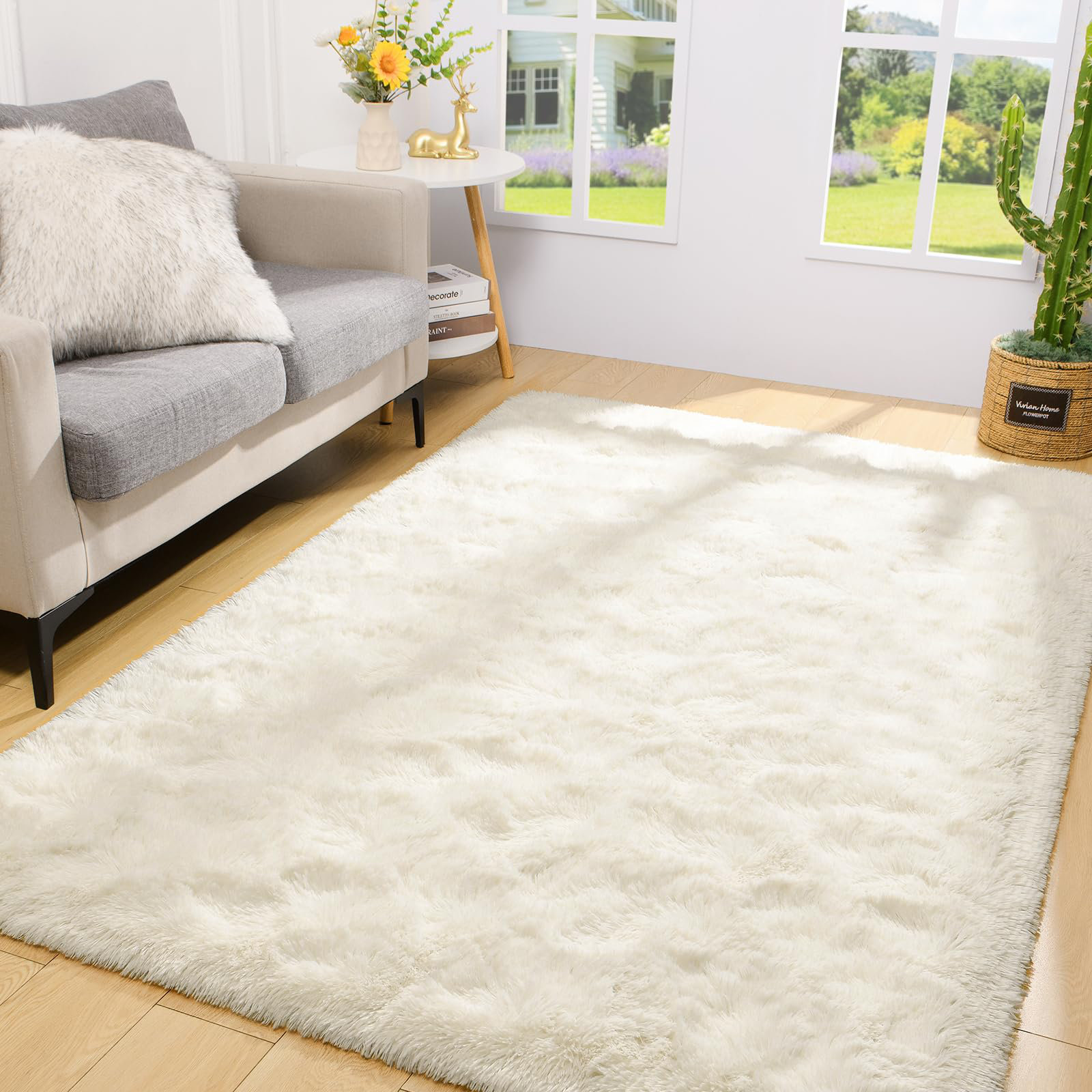 Mercer41 Rug White Rugs For Living Room Cozy Rugs For Kids Child Girls ...