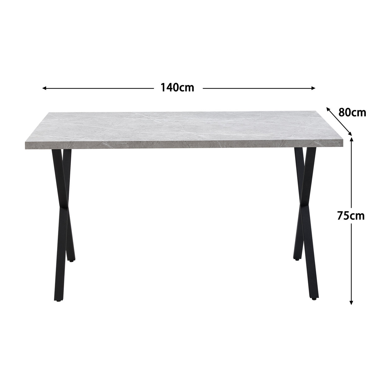 Ivy Bronx 140Cm Dining Table, Industrial Rectangle Kitchen Eating Table ...