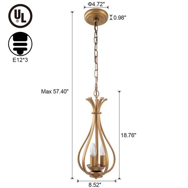 Rosdorf Park Kisha 3 - Light Single Pendant & Reviews | Wayfair