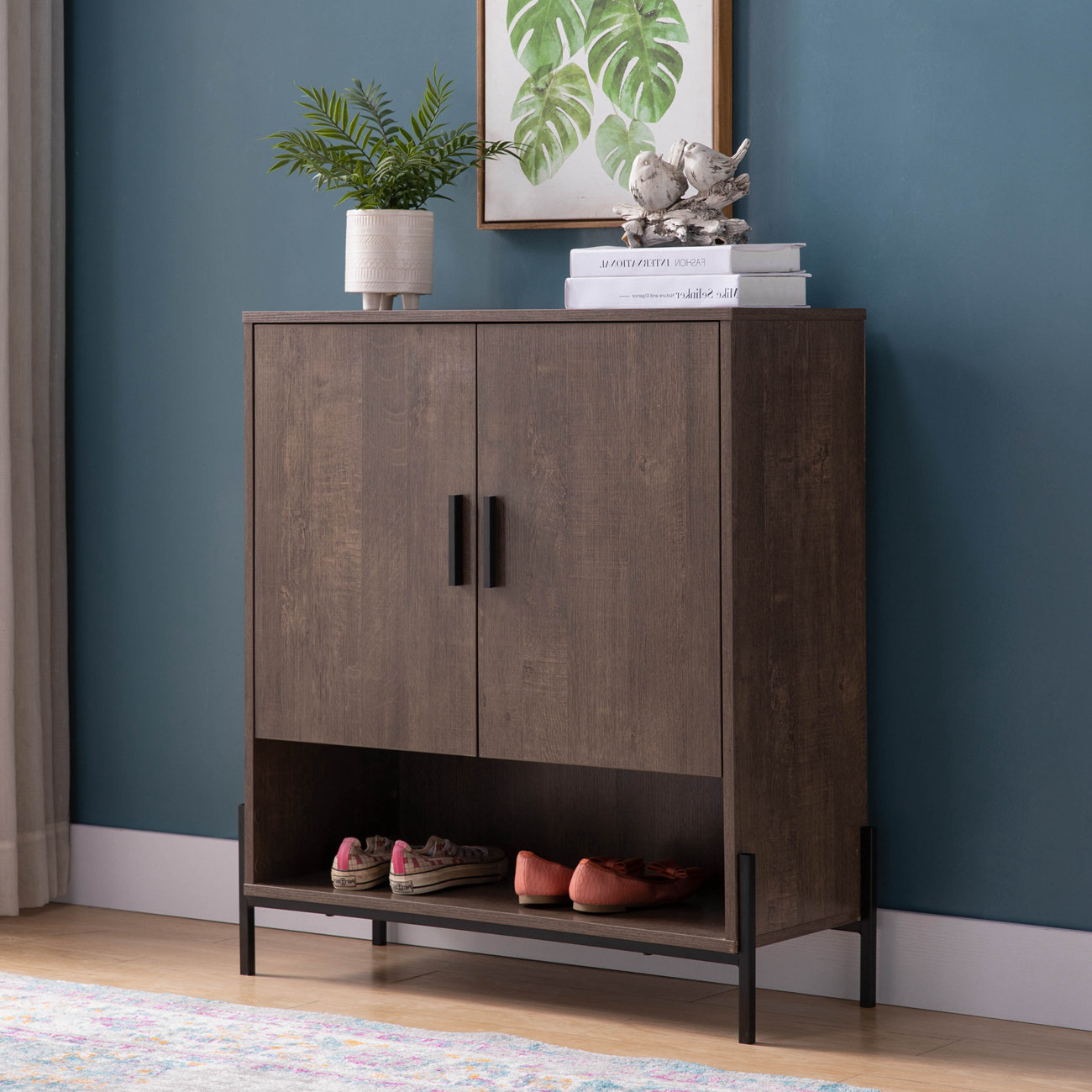 Loon Peak® 12 Pair Shoe Storage Cabinet Shoe Storage Entryway Shoe ...