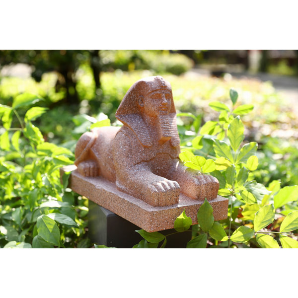 Trinx Alexane Solar Egypt Sphinx Outdoor Garden Statue with Spotlight ...