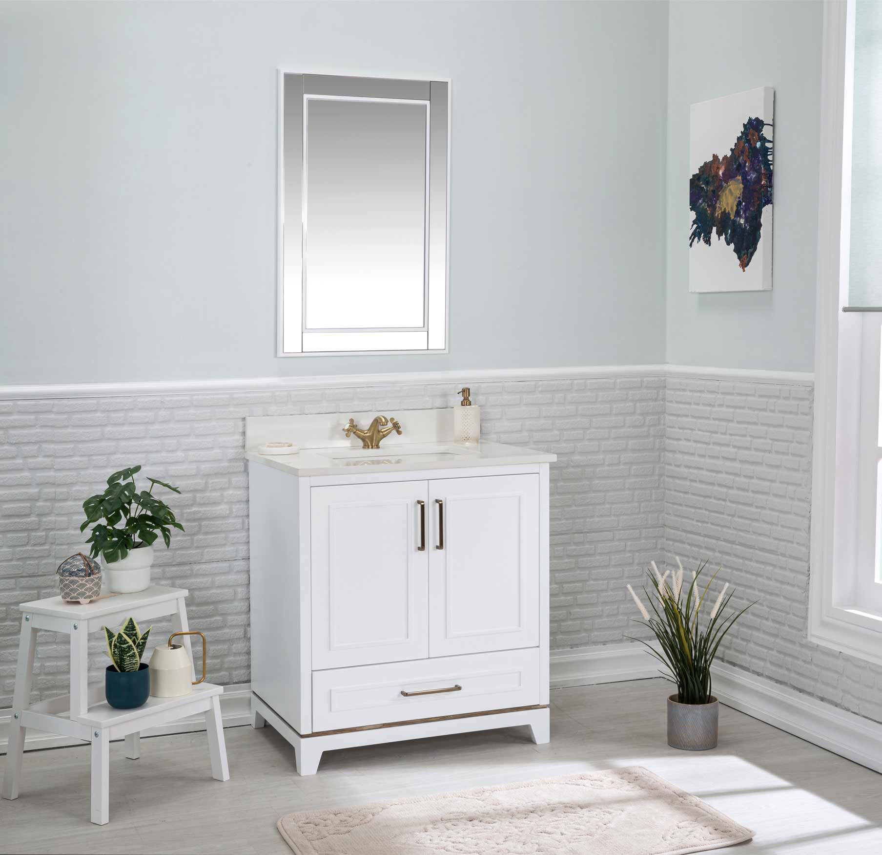 Adorn Vanity Albia 30'' Free-standing Single Bathroom Vanity with ...