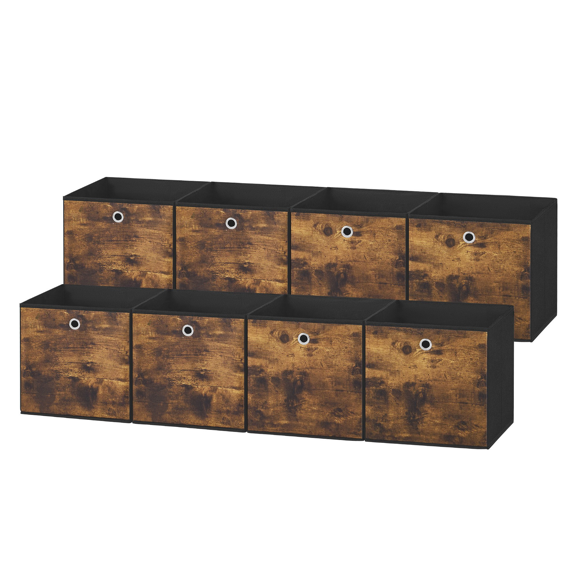 Latitude Run® Set Of 8 Storage Cubes, Storage Bins, Foldable Fabric ...