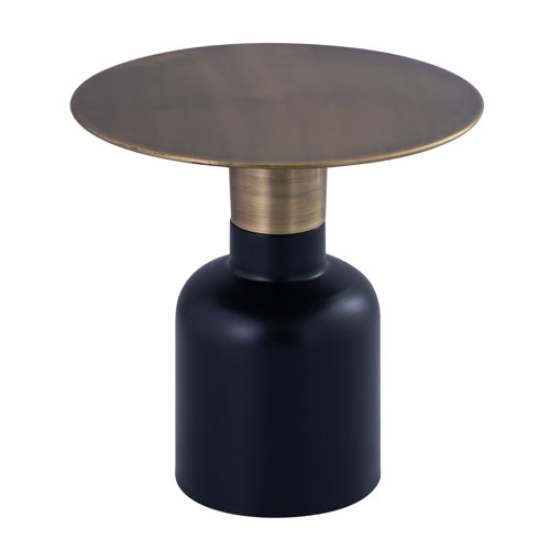 Dovetail Furniture Vida Steel End Table, Antique Brass | Perigold
