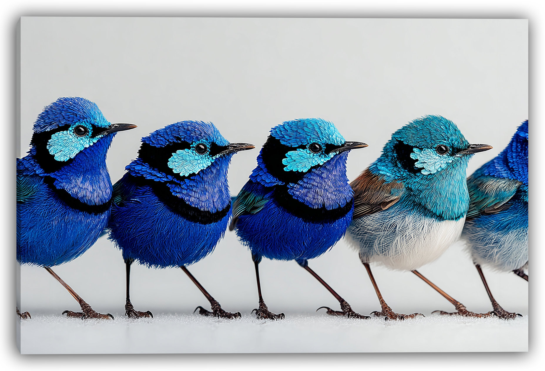 Winston Porter Blue Wren Parade-Wrapped Canvas Wall Art | Wayfair