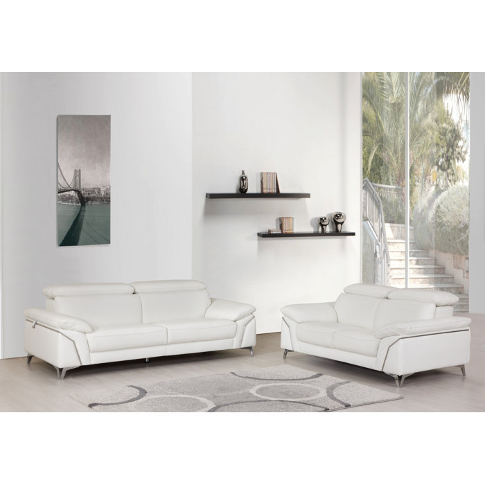Orren Ellis Aigar 2 - Piece Leather Living Room Set & Reviews | Wayfair