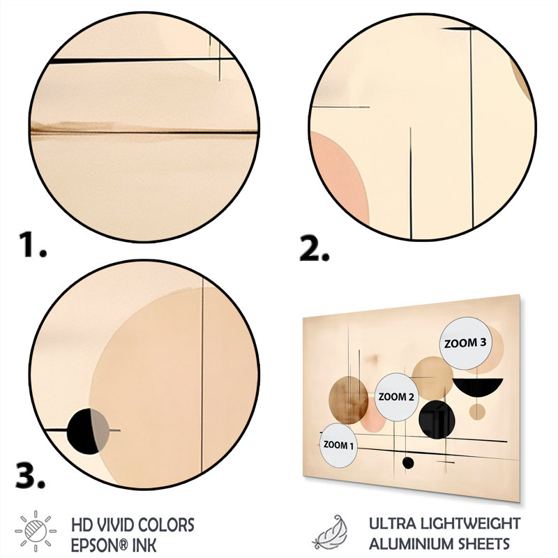 George Oliver Beige Geometry in Motion X - Abstract Shapes Metal Wall ...