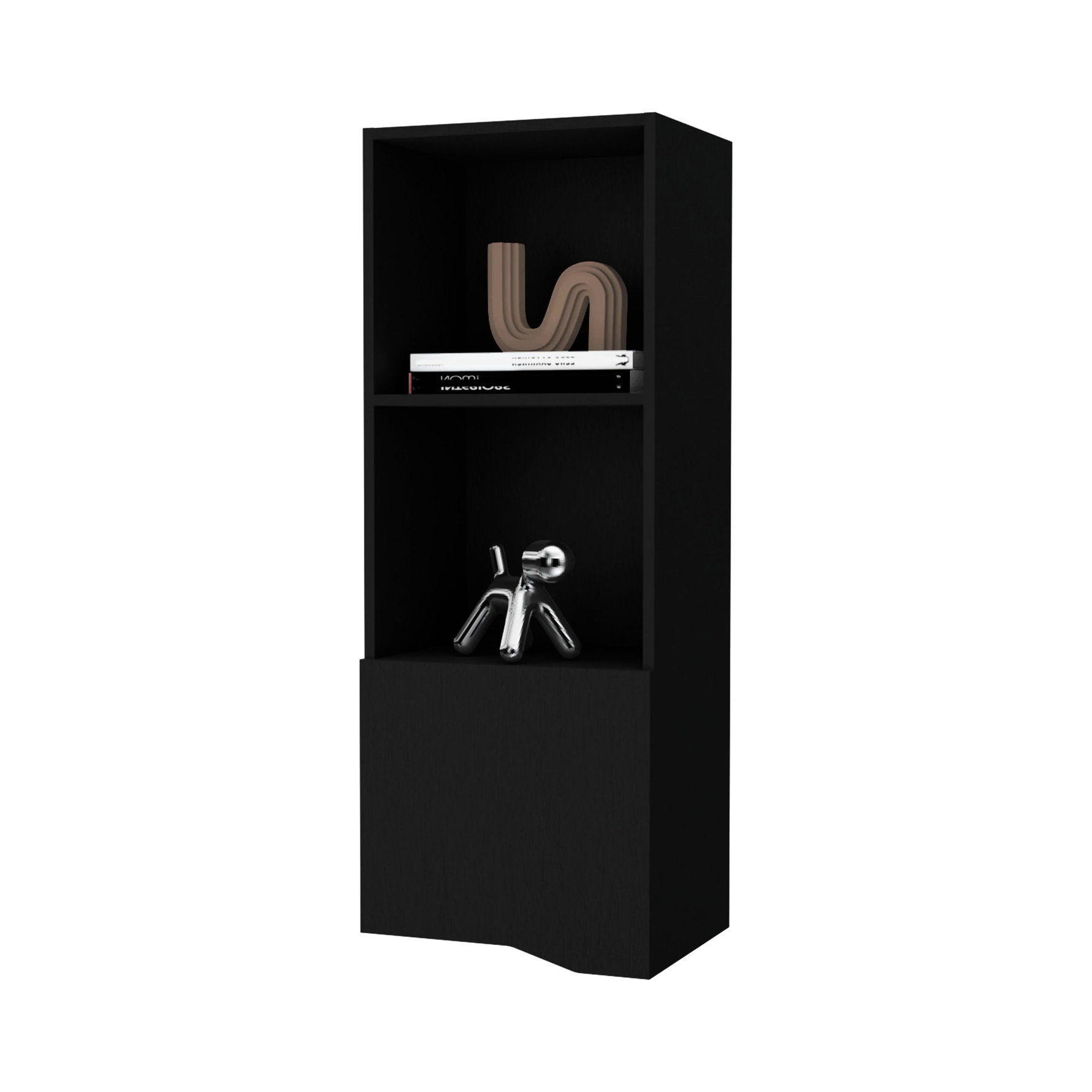 Ebern Designs Modern Wall Cabinet In Black - Versatile Storage Option ...
