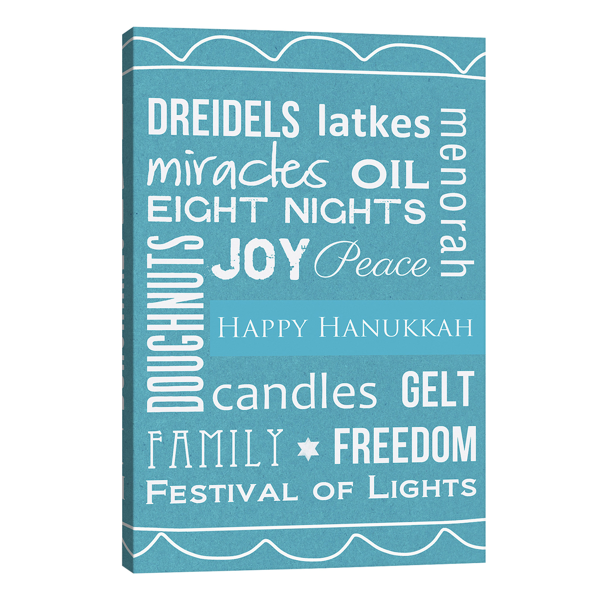 The Seasonal Aisle 'Hanukkah Words' Textual Art Print on Canvas ...