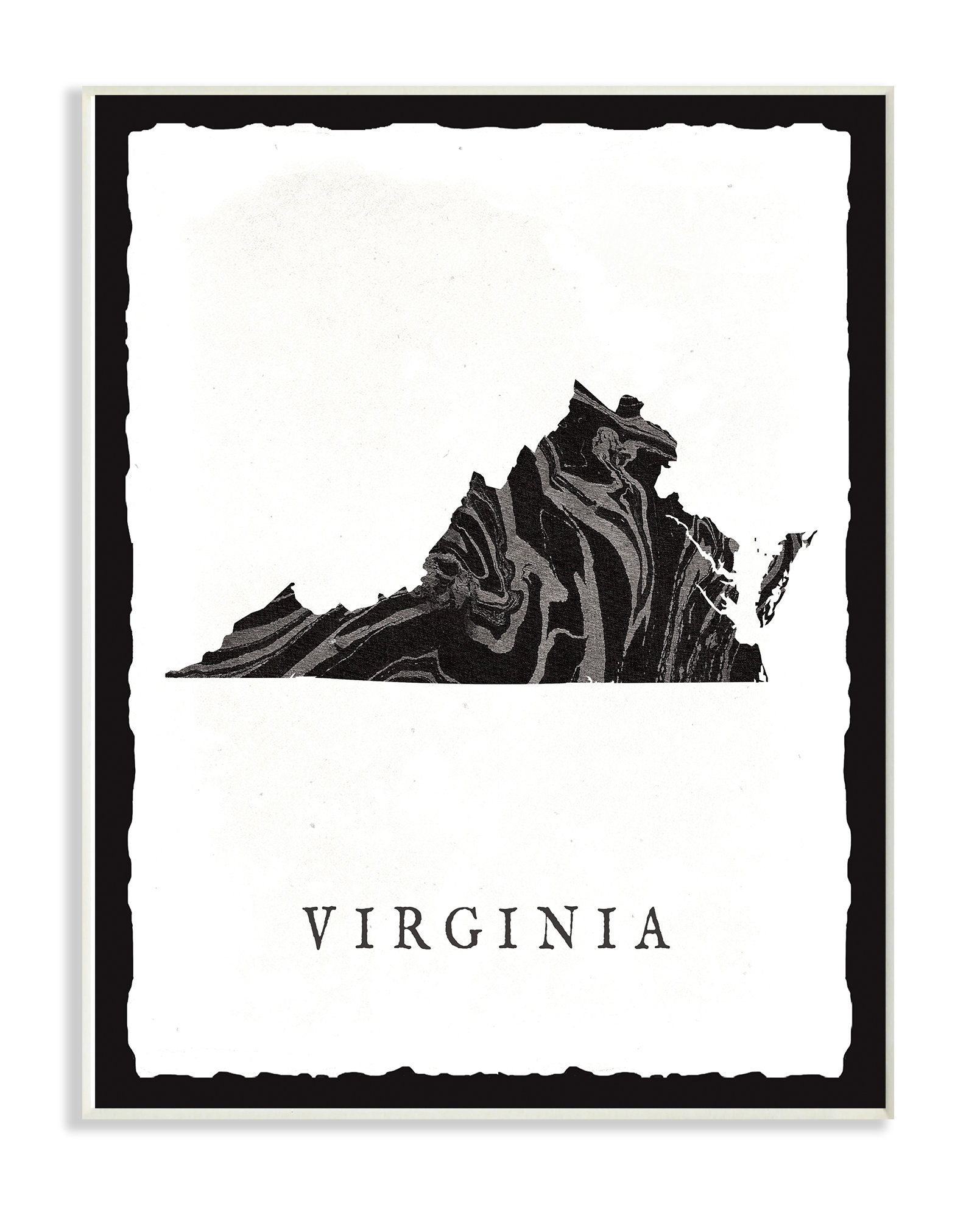 Ebern Designs Marbled Paper Virginia State Silhouette - Graphic Art ...