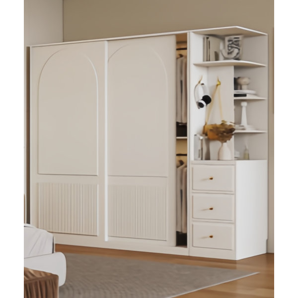 marlao Classic Solid Color Simple Push And Pull Wardrobe | Wayfair