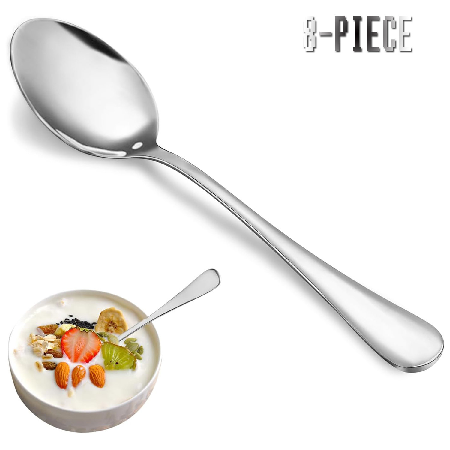 Winston Porter 8 Piece Teaspoons Set,Food Grade 18/10 Stainless Steel ...