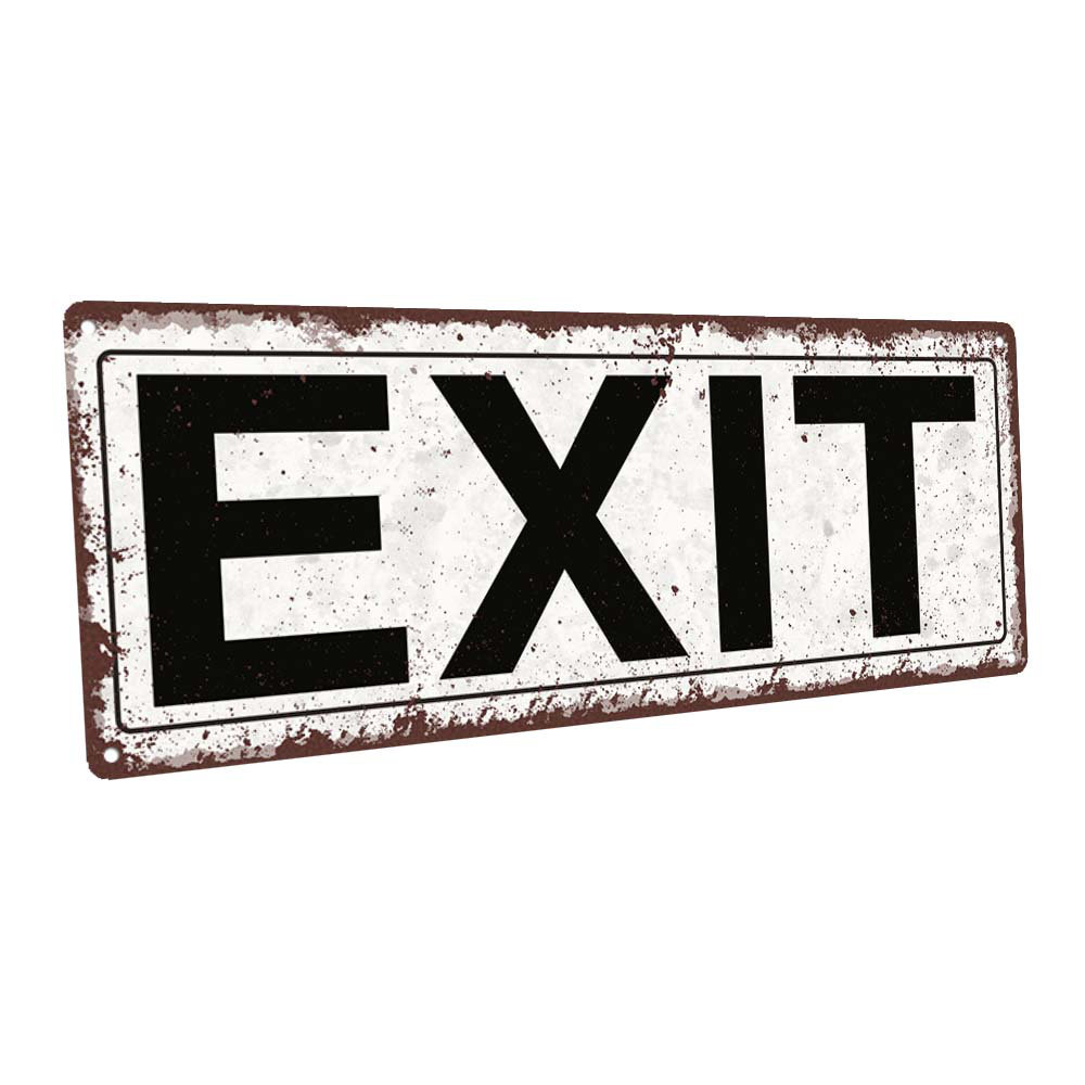 Ivy Bronx Indoor-Outdoor Exit Metal Sign, Wall Art For Home Decorating ...