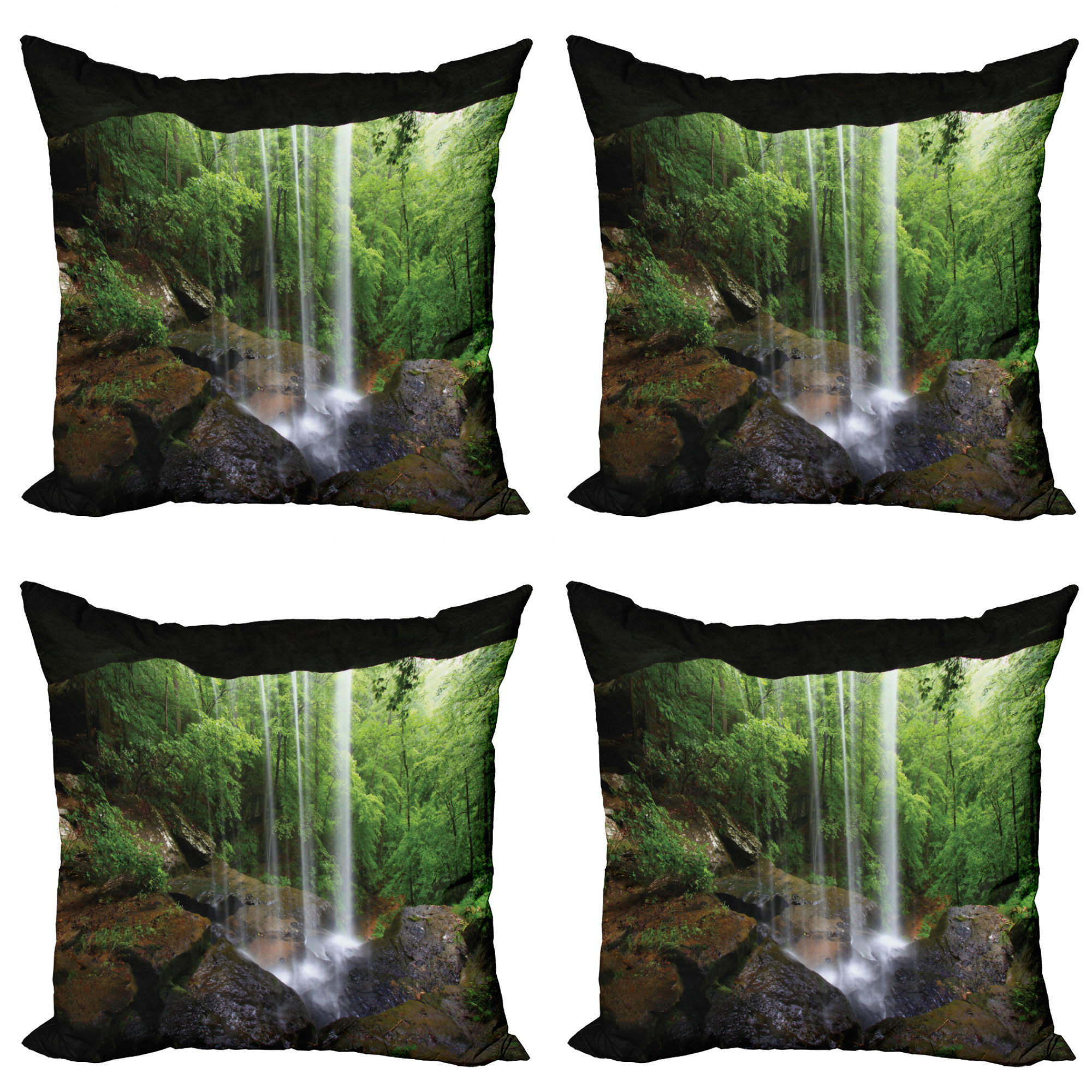 Ambesonne Natural Cave Throw Pillow Cushion Case Pack Of 4, Still ...