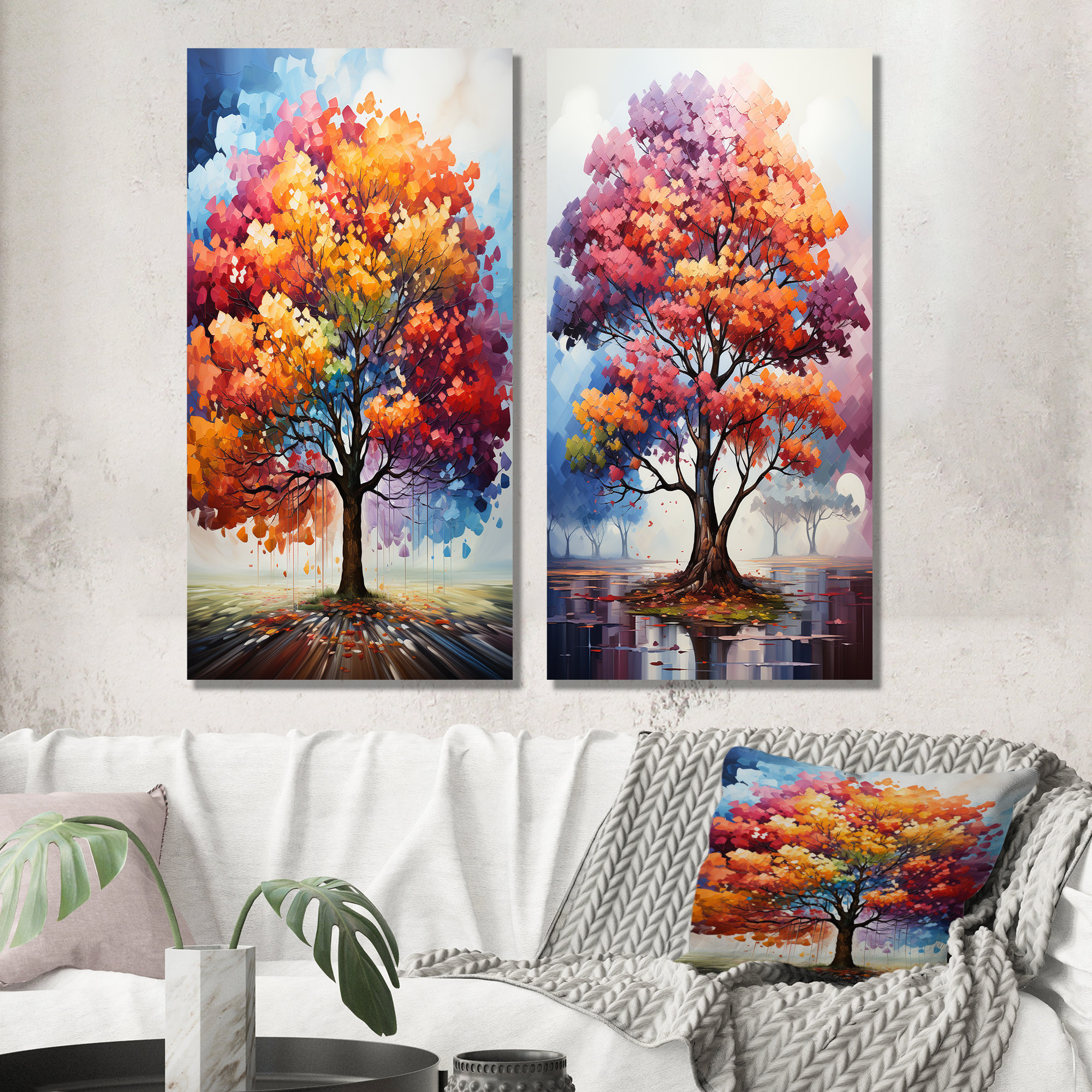 Lark Manor Bright Colours Maple Trees - Tree Maple Metal Wall Art ...