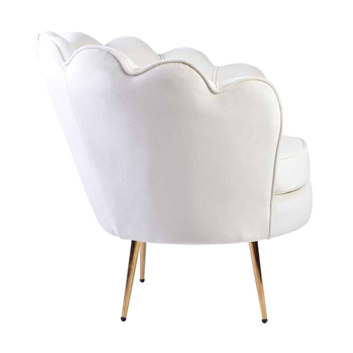 Everly Quinn Isabella Channel Tufted Vanity Armchair with Gold Accented ...