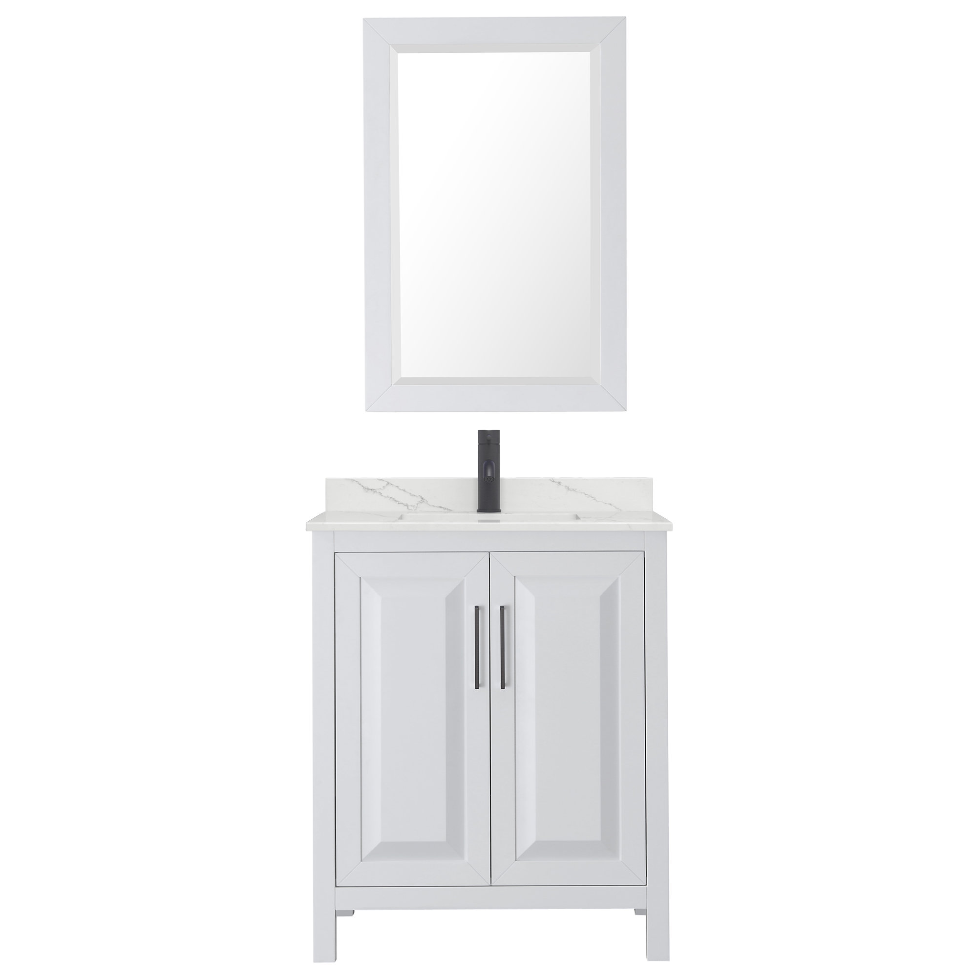 Wyndham Collection Daria 30'' Single Bathroom Vanity with Quartz Top ...