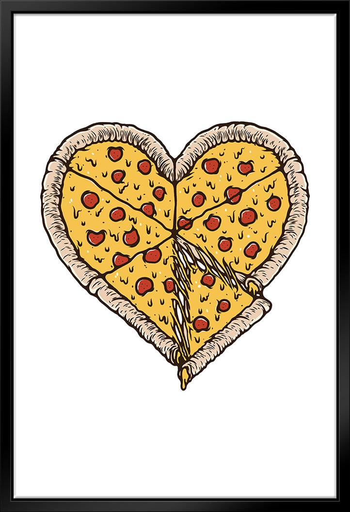 ATX Art Group LLC I Love Pizza - Floater Frame Graphic Art on Canvas ...