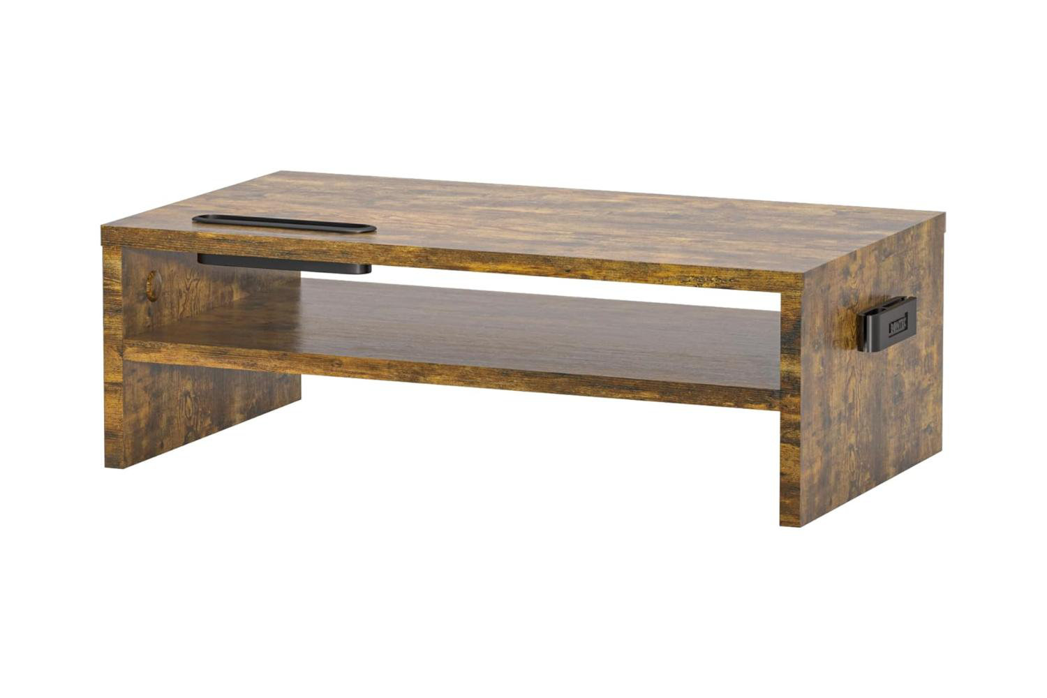 X－MAX FURNITURE Monitor Stand Riser, 2 Tiers Wood Monitor Riser Stand ...