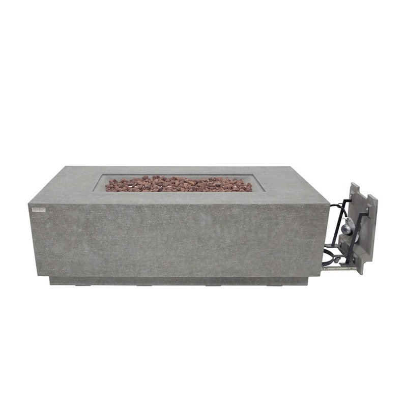 Envelor Andes 22'' H x 66'' W Concrete Propane Outdoor Fire Pit Table ...