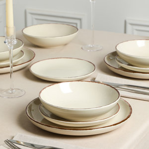 Earth & Clay Heath 24-Piece Dinnerware Set Stoneware & Reviews | Joss ...