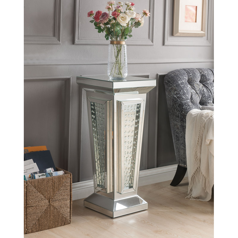 Rosdorf Park Kissling Glam Pedestal 15" Square End Table in Mirrored ...