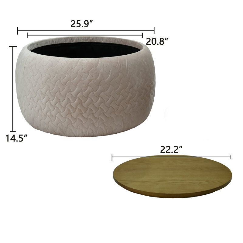 Ebern Designs Debe Drum Coffee Table with Storage "& Reviews" | Wayfair