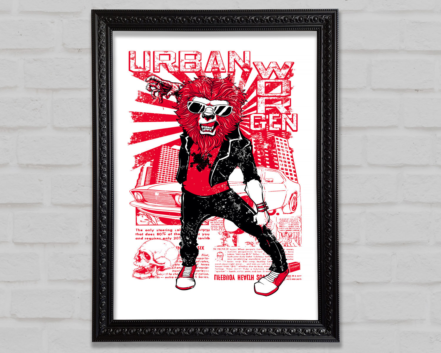Happy Larry Urban Lion Framed Print | Wayfair.co.uk