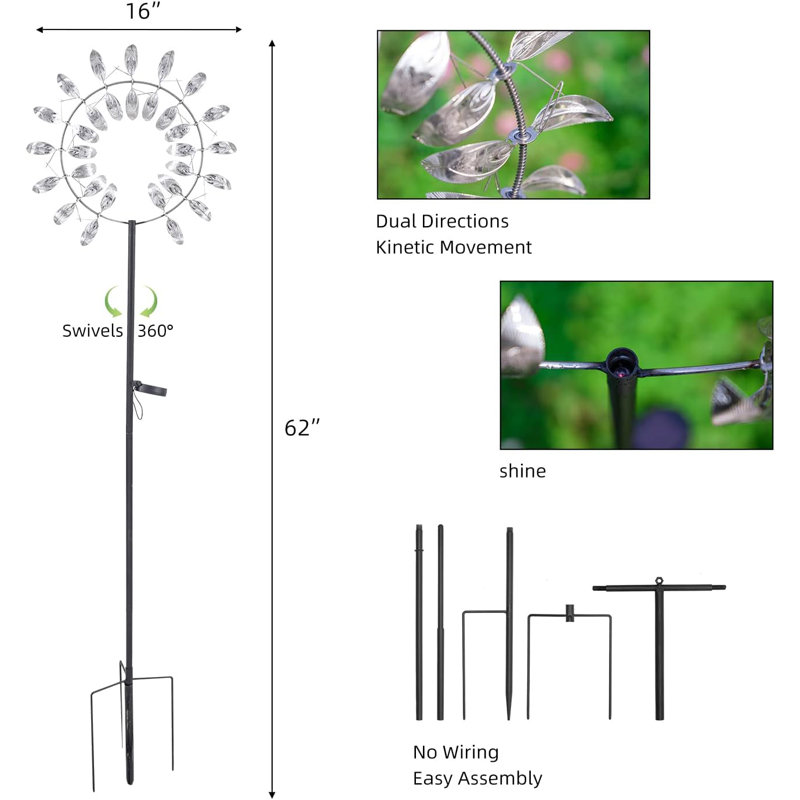 hourpark Hour Group Solar Energy Metal Rotator Outdoor Decoration ...