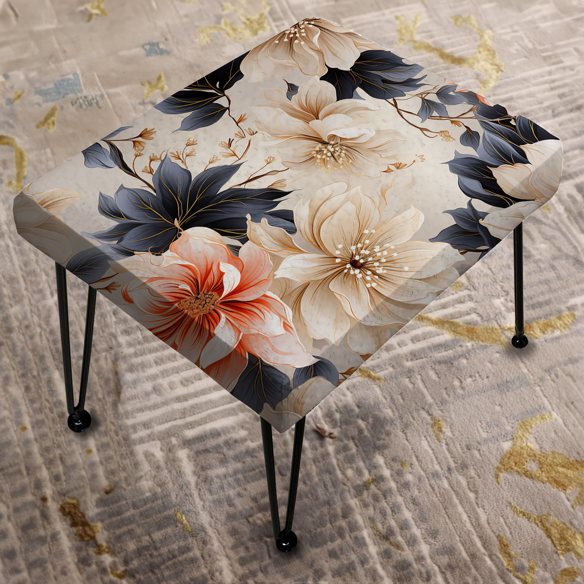 Design Art Coastal Tranquil Florals Collage Unveiled V - Floral ...