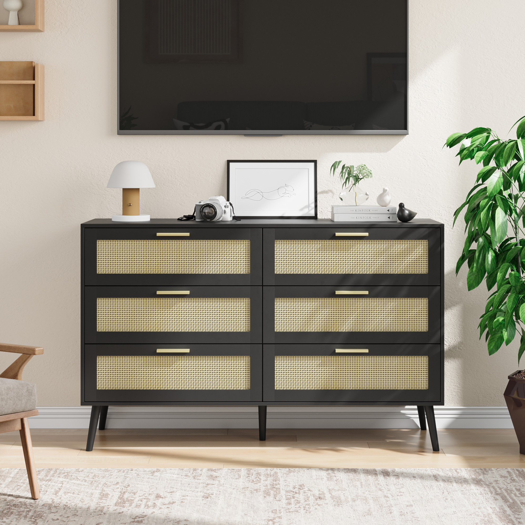 STYLISH 6 Drawers Chest Of Dressers For Bedroom Modern 6 Drawer Dresser ...