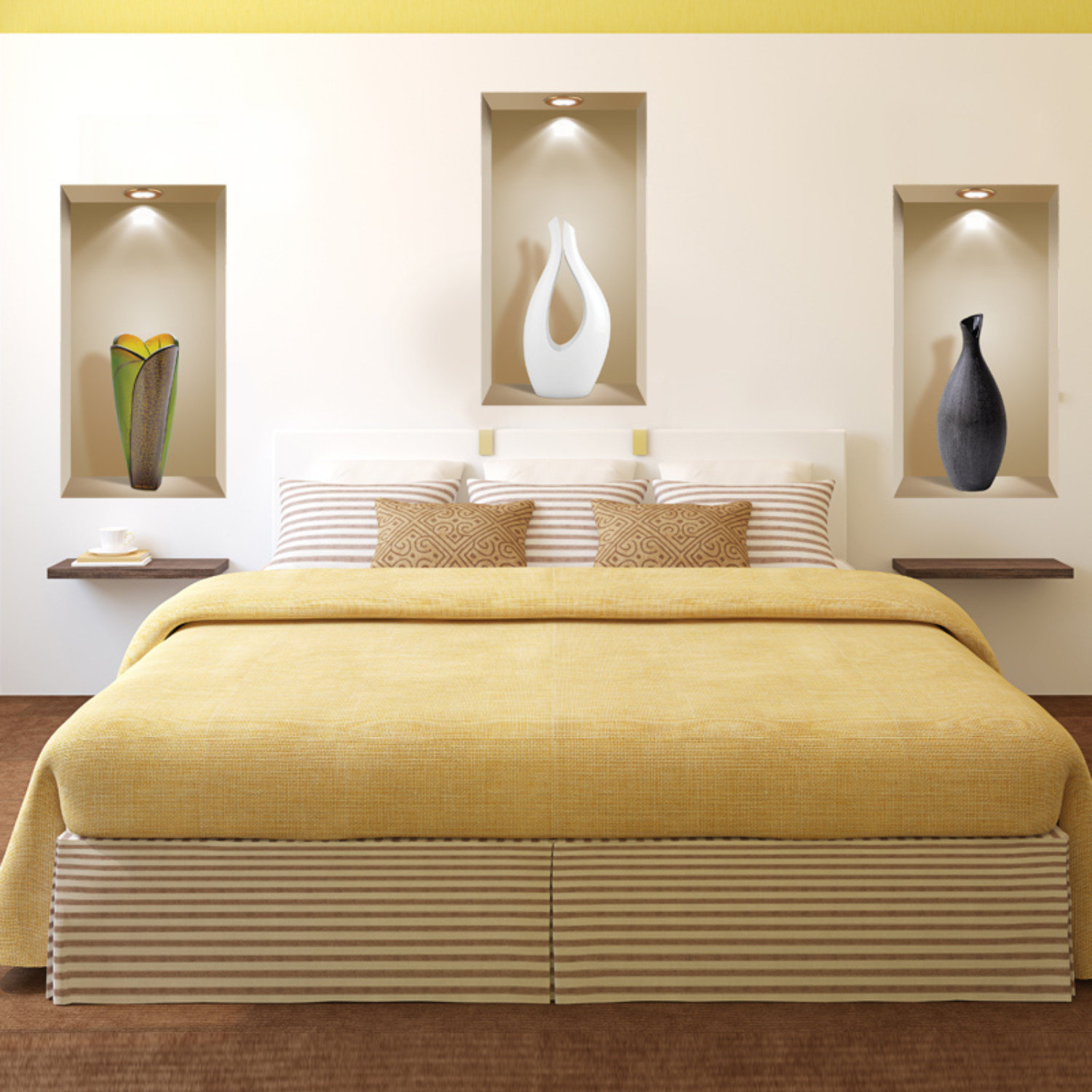 Ivy Bronx 3D Niche Wall Art Decals - 3 Pieces | Easy To Apply, Stunning ...