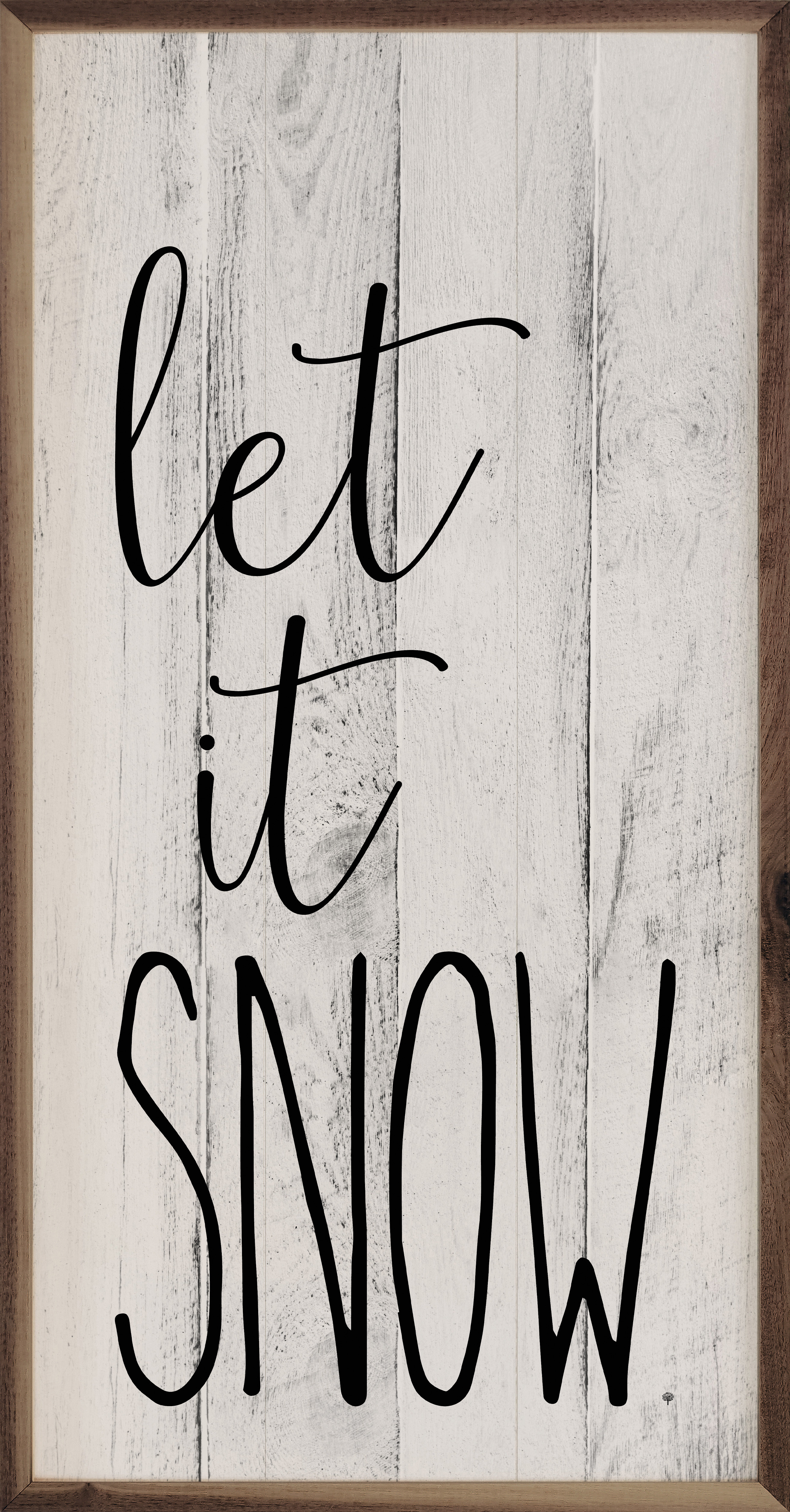 Trinx Whitewash Let It Snow Framed Print | Wayfair