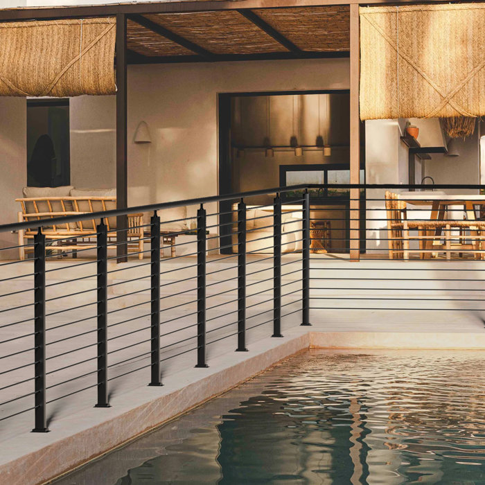 VEVOR Steel Cable Railing Post with Pre-Drilled Horizontal Holes for ...