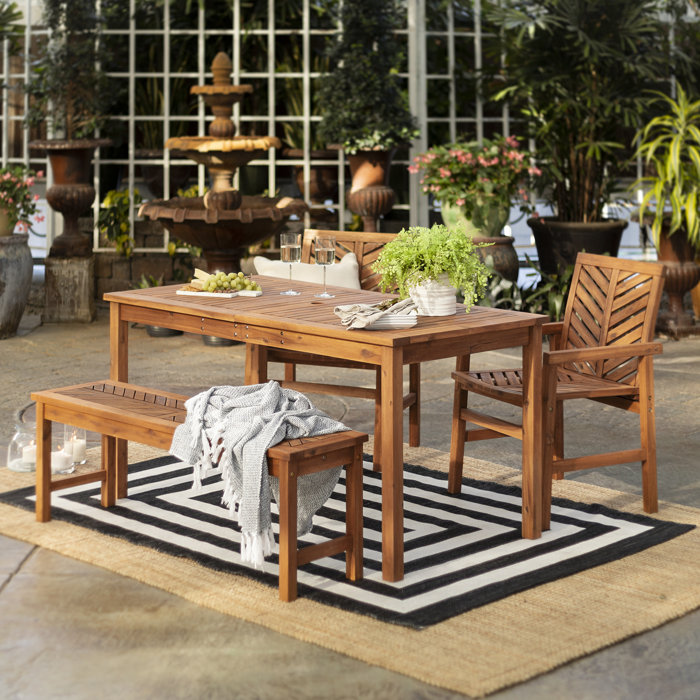 Foundry Select Bictor 4 - Person Outdoor Dining Set & Reviews | Wayfair