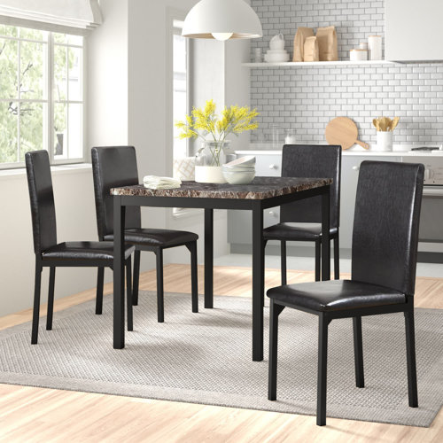 5 Piece Black Kitchen & Dining Room Sets You'll Love | Wayfair