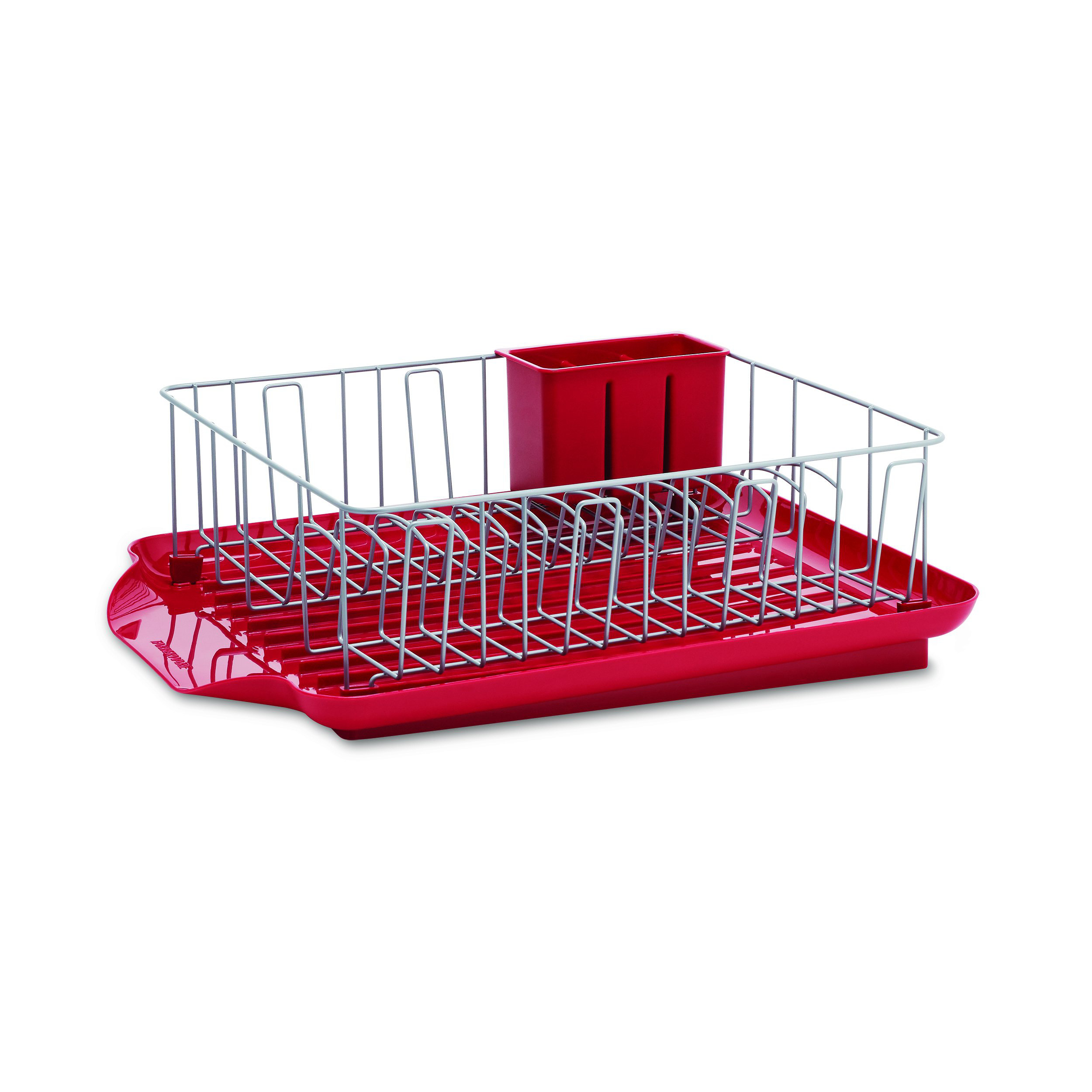 COAHAHA Durable Red Dish Rack With Large Capacity – Self-Draining ...