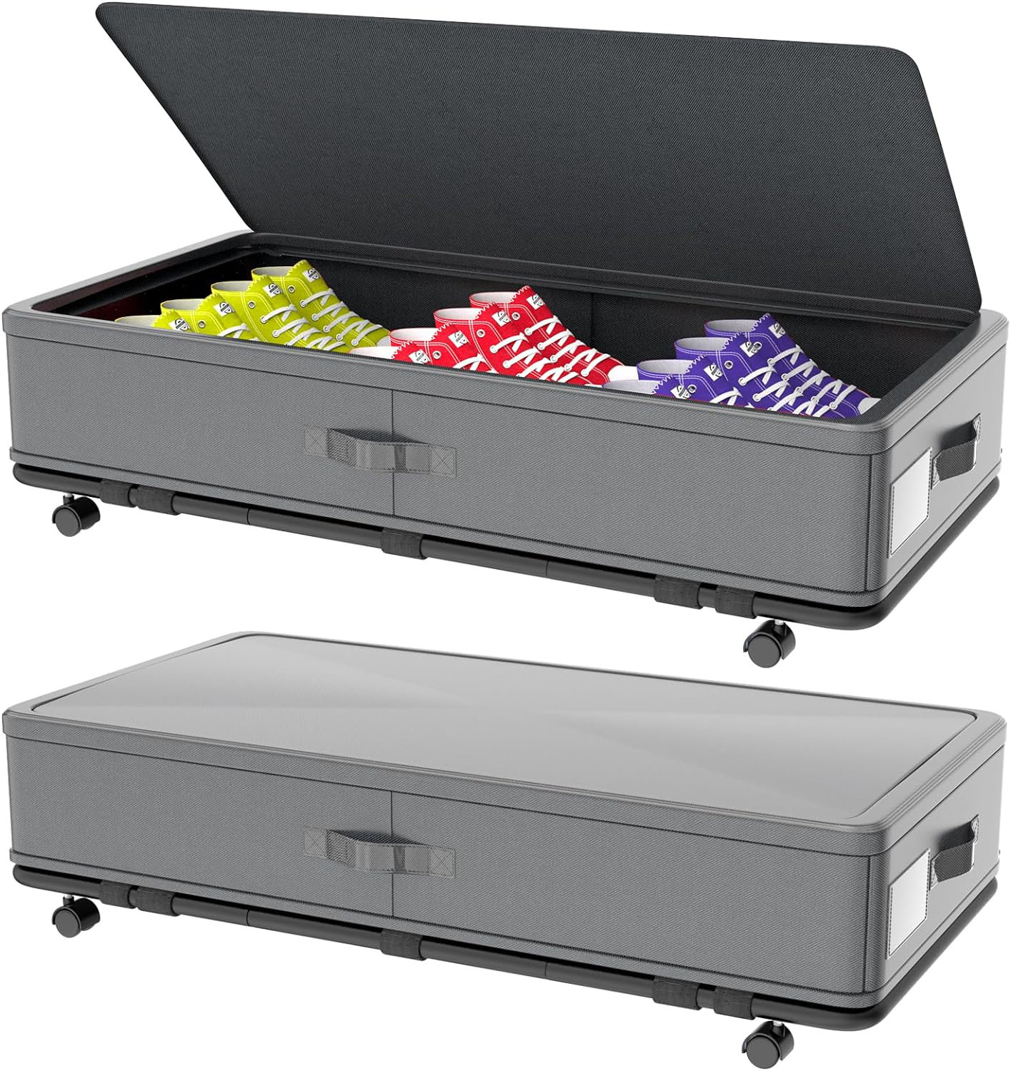 Hokku Designs Underbed Organizer with Wheels, 50-Quart Large Capacity ...